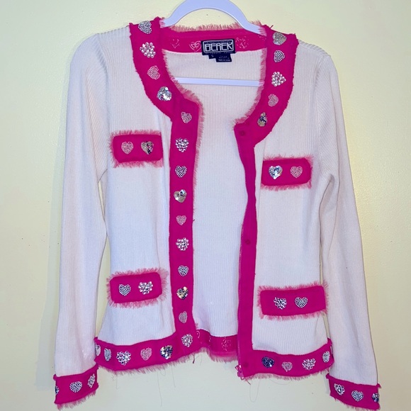 berek | Sweaters | Vintage Berek Silk Blend Sequin Heart Sweater | Poshmark